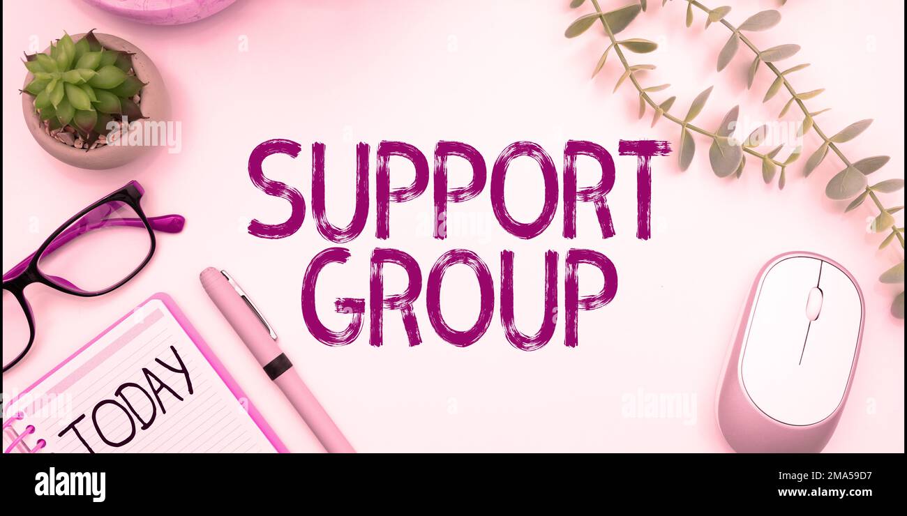 Conceptual caption Support Group. Word Written on number of people ...