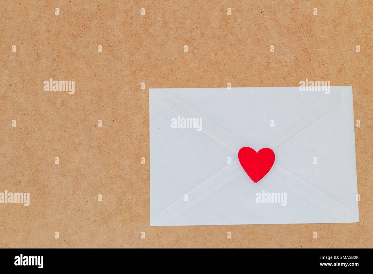 Love letter for Valentine's Day inside a white envelope closed and ...