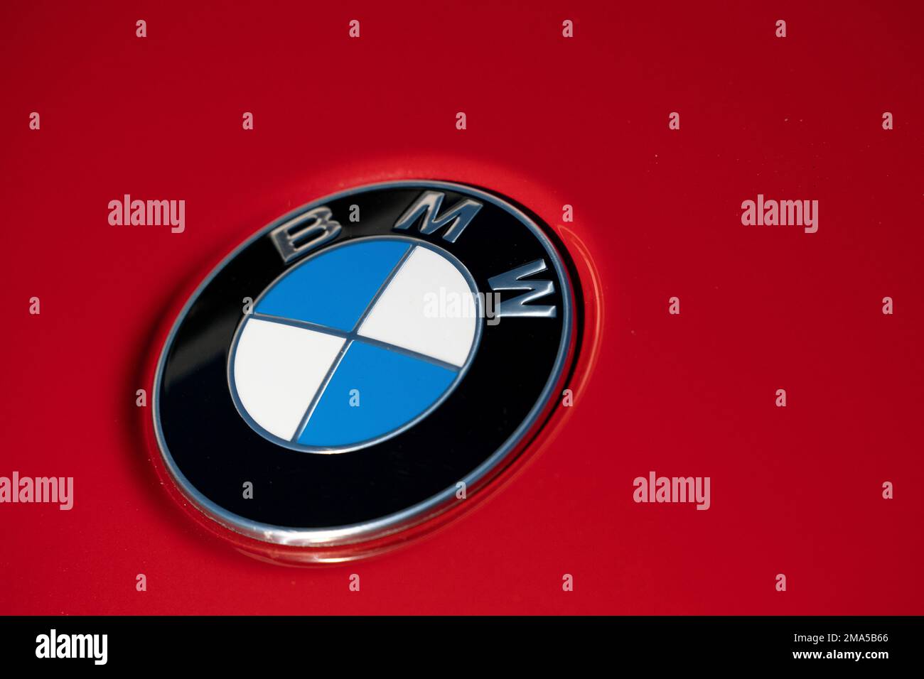 A BMW logo on a car at the BMW Spartanburg plant in Greer, S.C ...