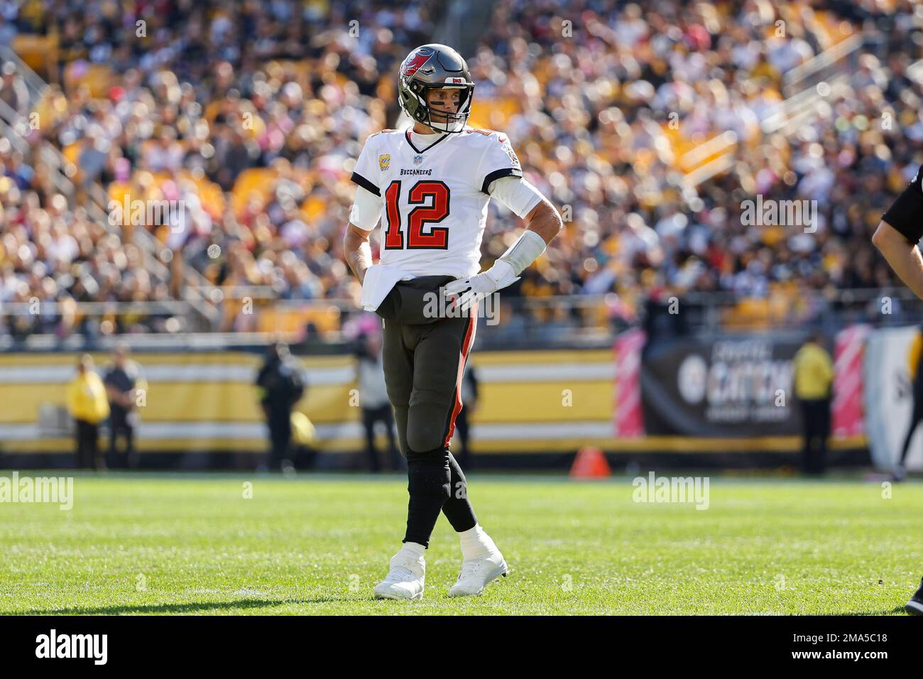 Tampa Bay Buccaneers quarterback Tom Brady during an NFL football game ...