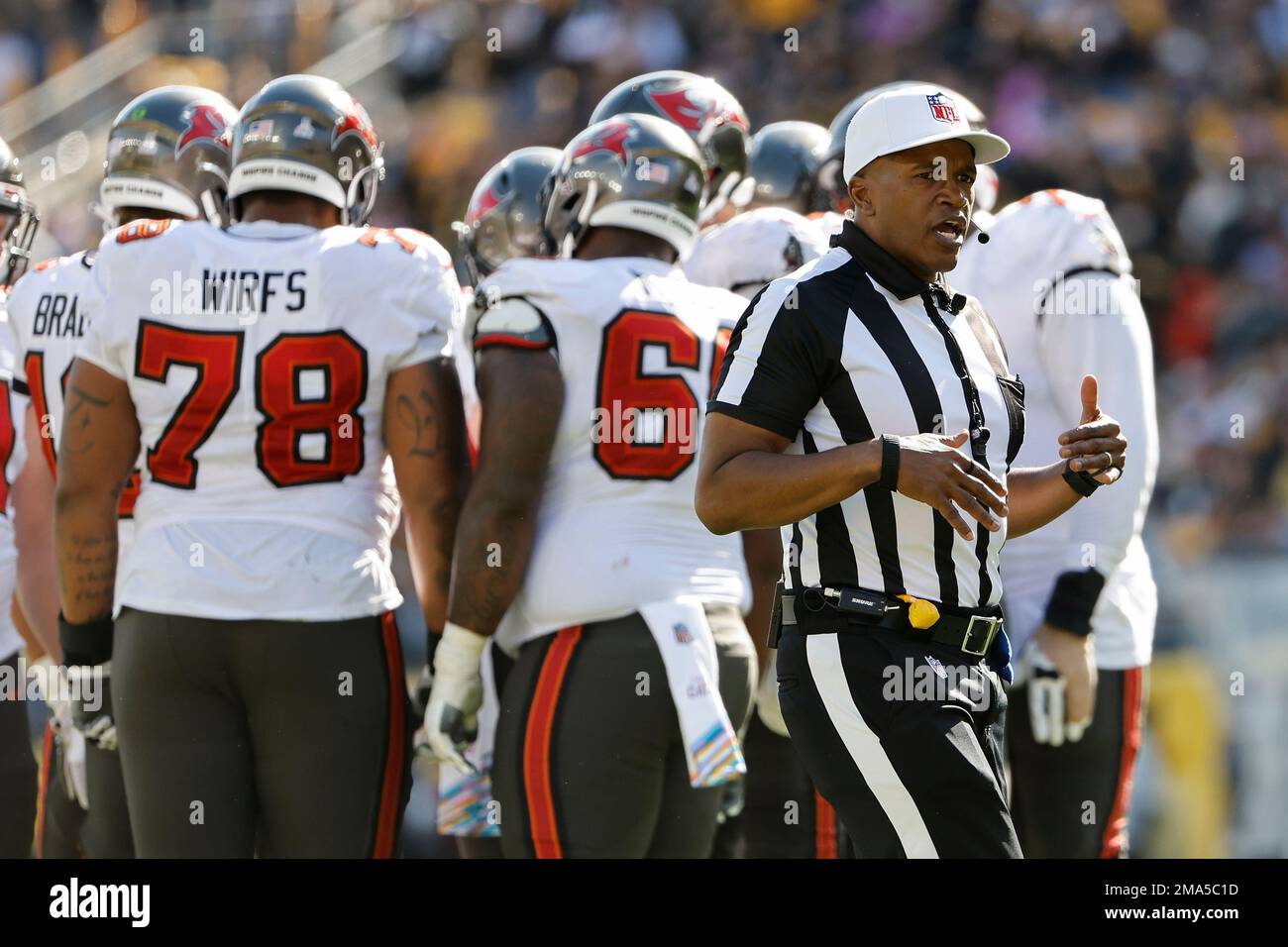 Referee Shawn Smith (14) during an NFL football game between the ...