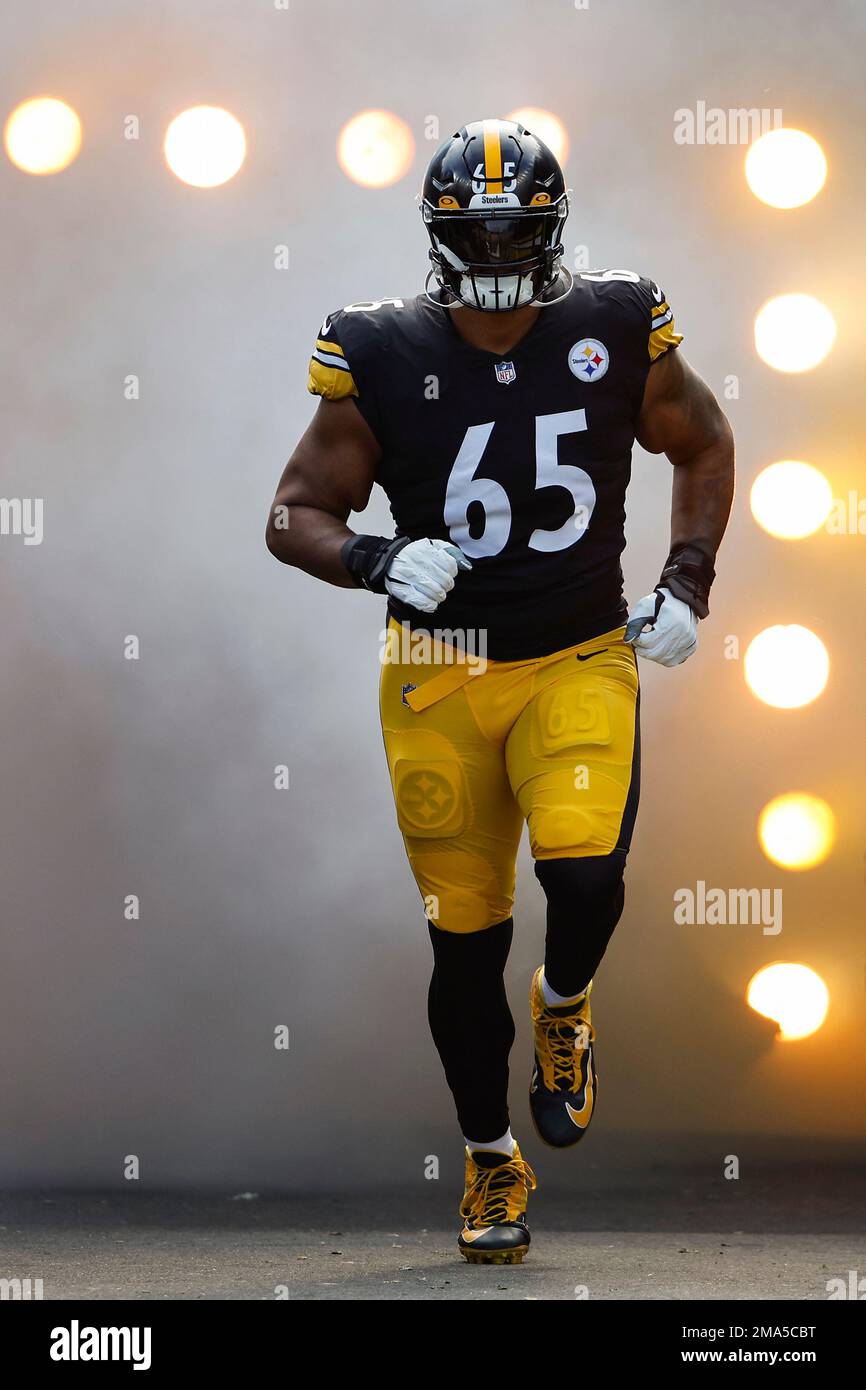 Pittsburgh Steelers' Dan Moore Jr. takes the field for an NFL football ...