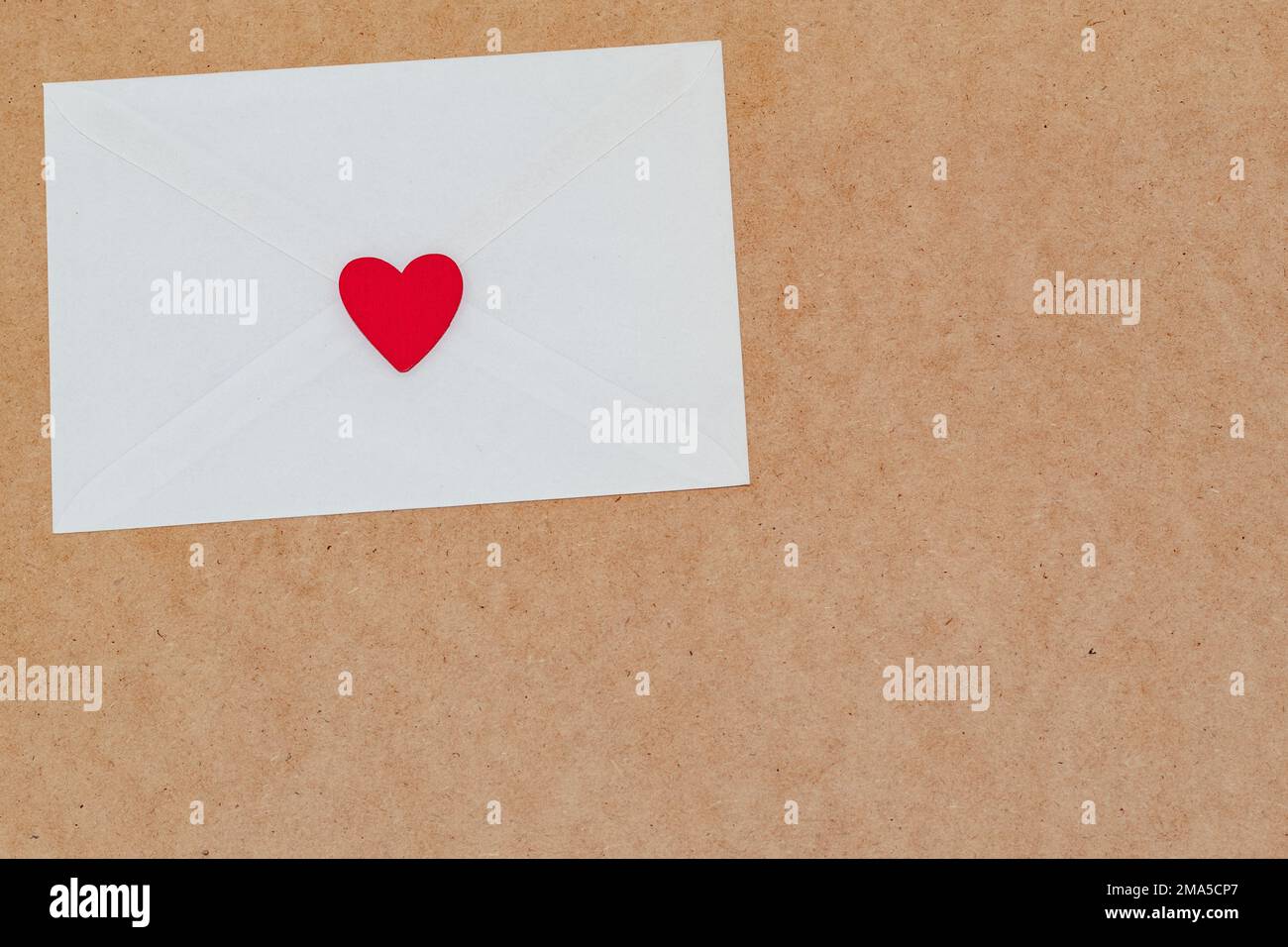 Love letter for Valentine's Day inside a white envelope closed and ...