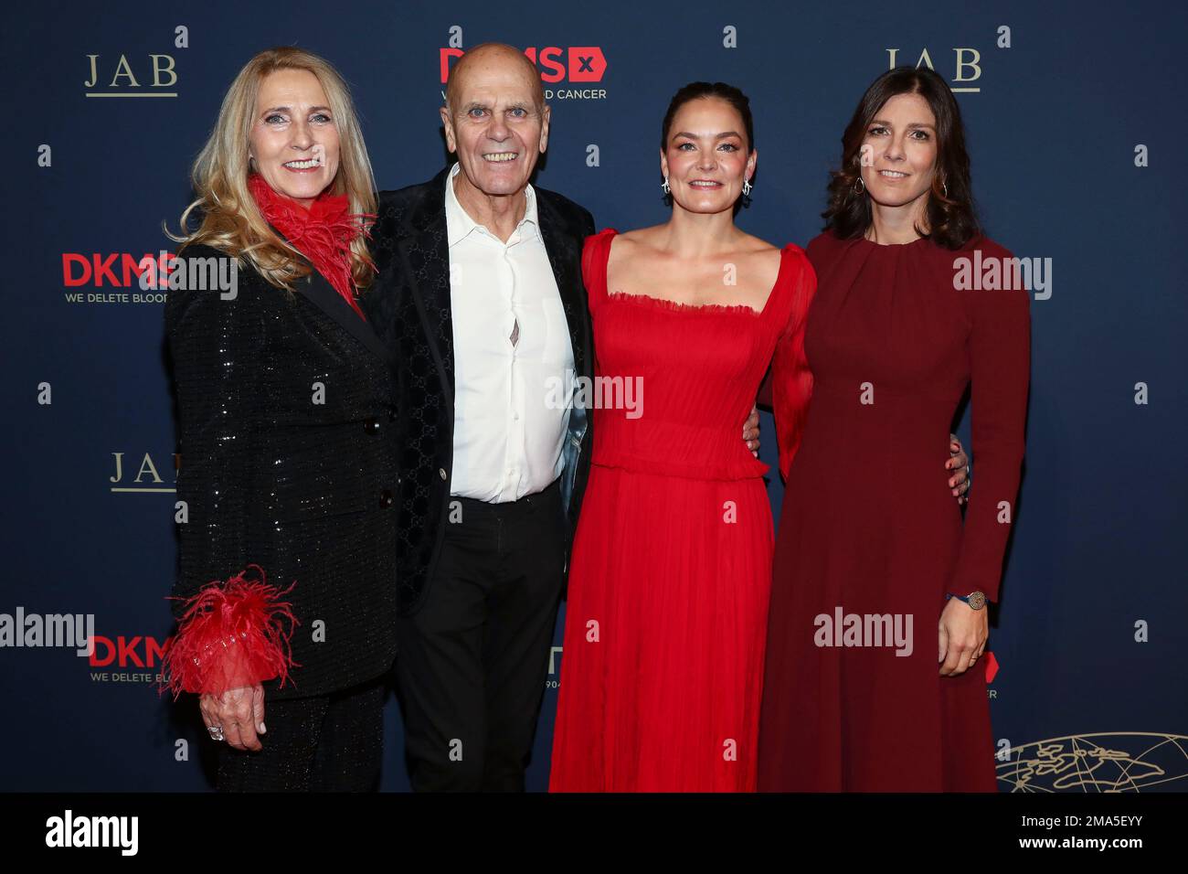 Global CEO of DKMS Elke Neujahr, from left, Peter Harf, Katharina Harf ...