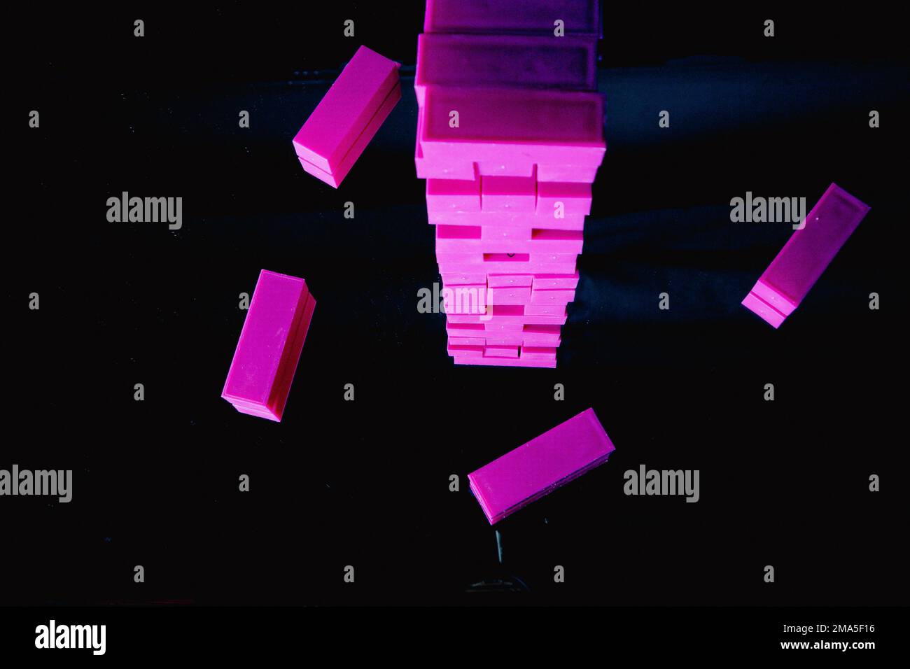 The pink plastic jenga children's game started as a birthday present on ...