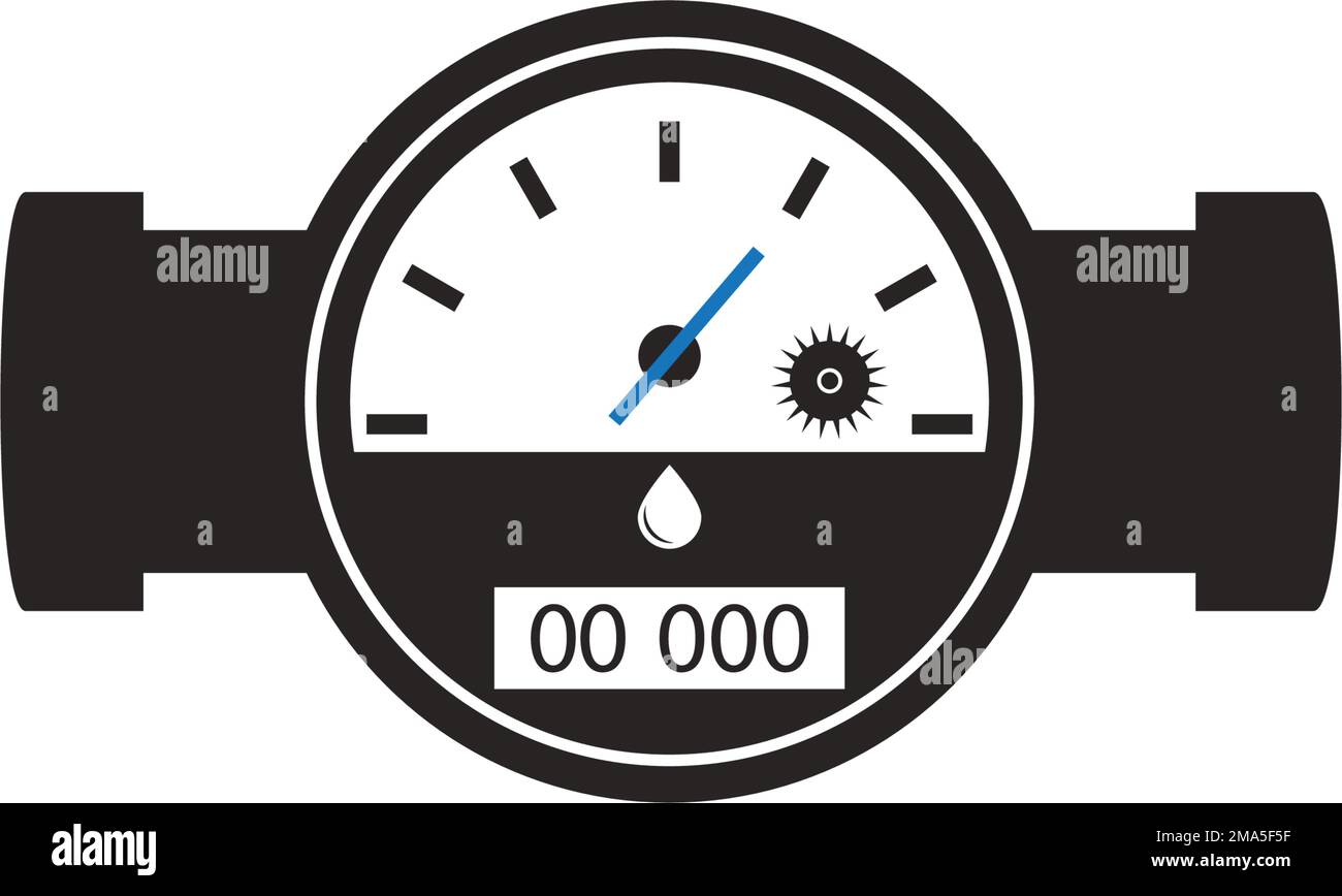 water meter icon. vector illustration logo template Stock Vector Image ...