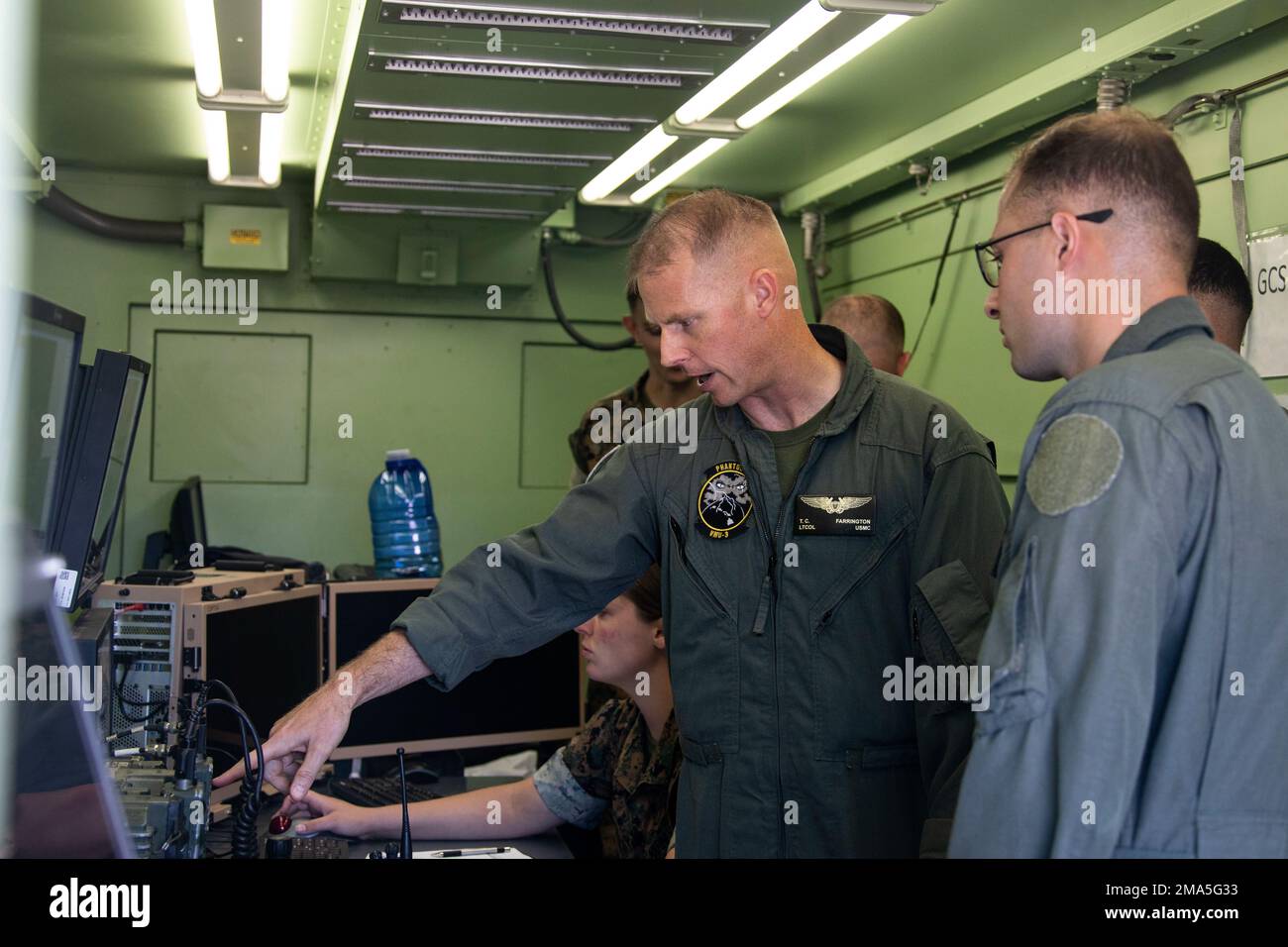 U.S. Marine Corps Lt. Col. Thomas Farrington, commanding officer of ...