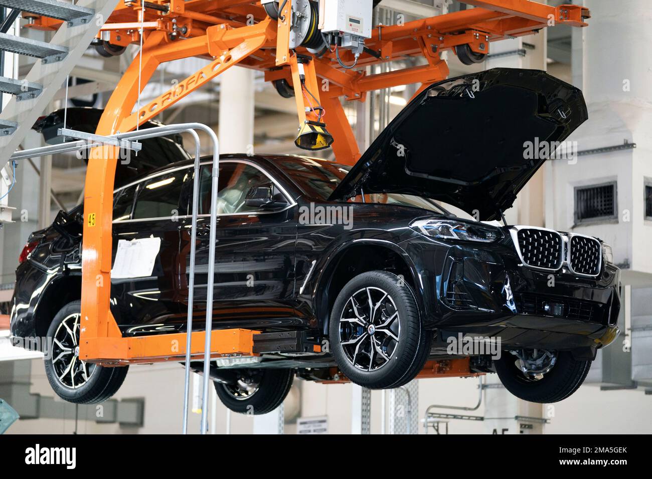 A car on the assembly line at the BMW Spartanburg plant in Greer, S.C ...