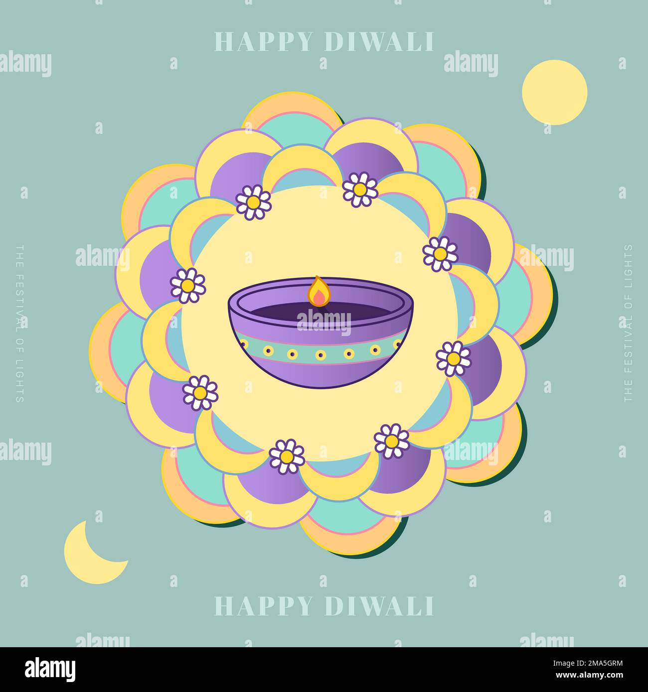 Happy Deepavali, the festival of lights background vector Stock Vector ...