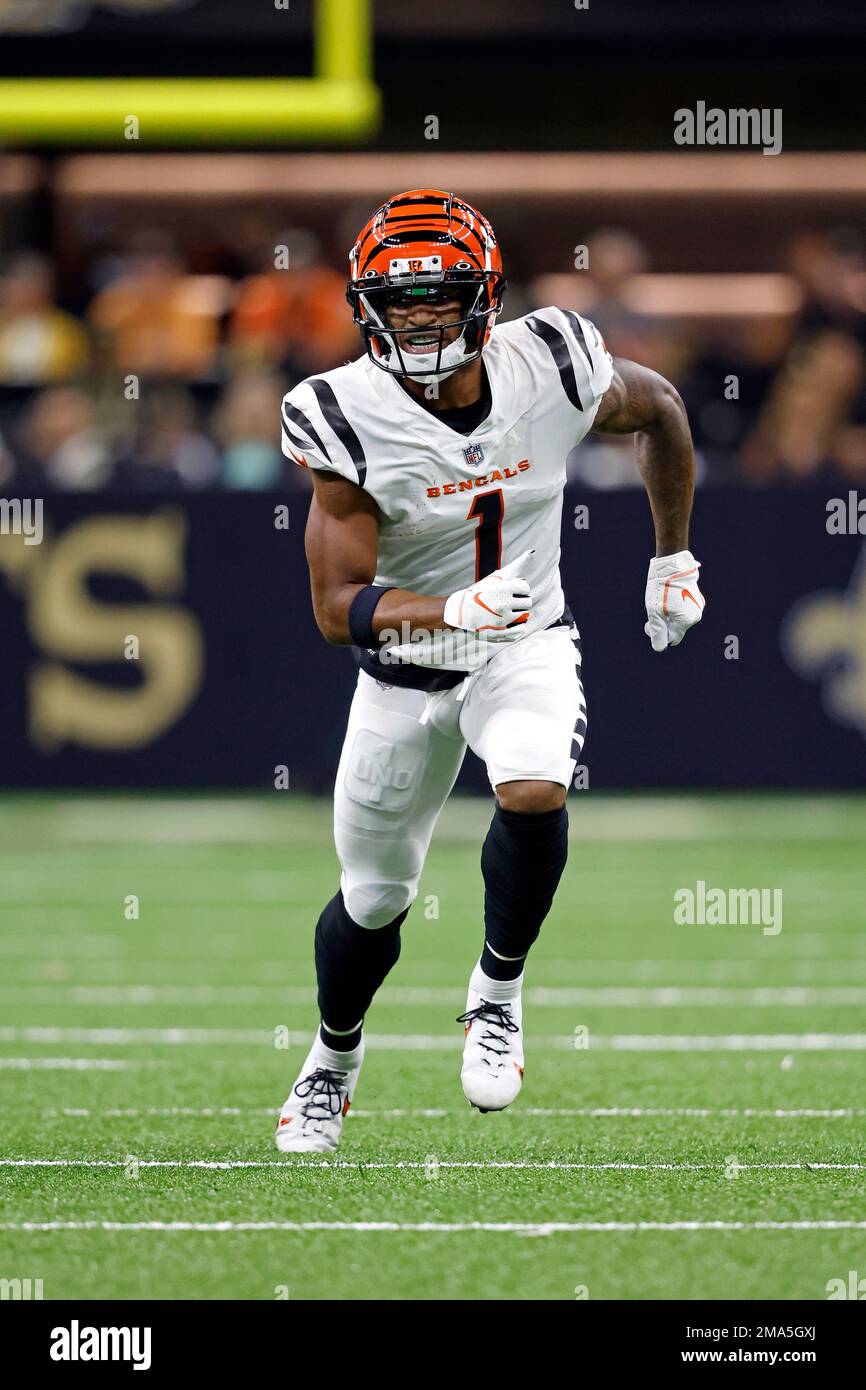 Cincinnati Bengals wide receiver Ja'Marr Chase (1) during an NFL ...