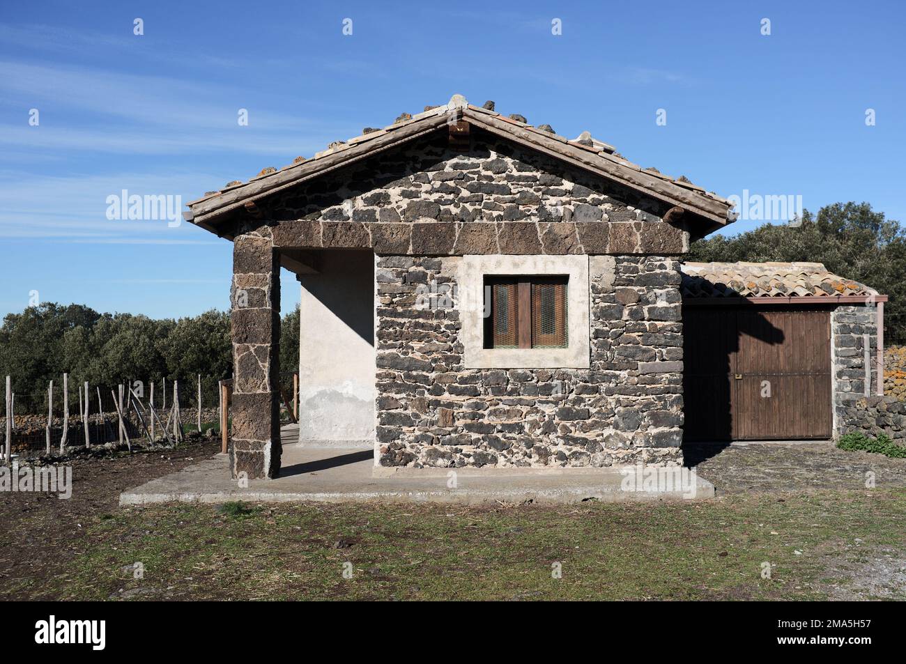 small farm homestead in Sicily, Etna National Park, Italy Stock Photo ...