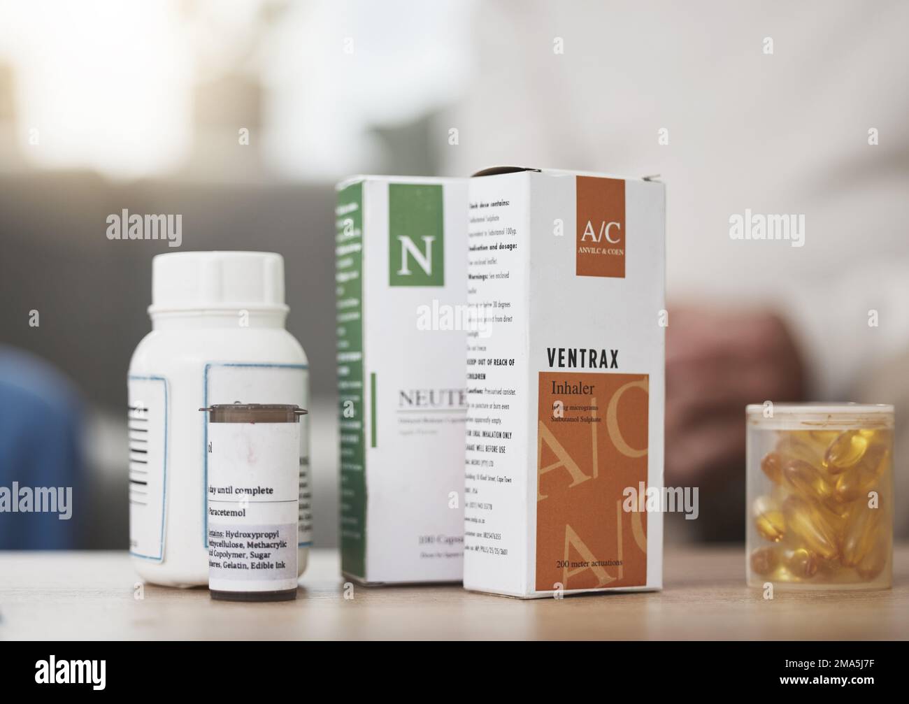 Medicine can heal your disease and doubt. medication on a table at home ...