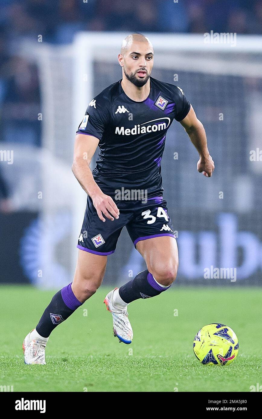 Sofyan Amrabat of ACF Fiorentina during the Serie A match between Roma and Fiorentina at Stadio ...