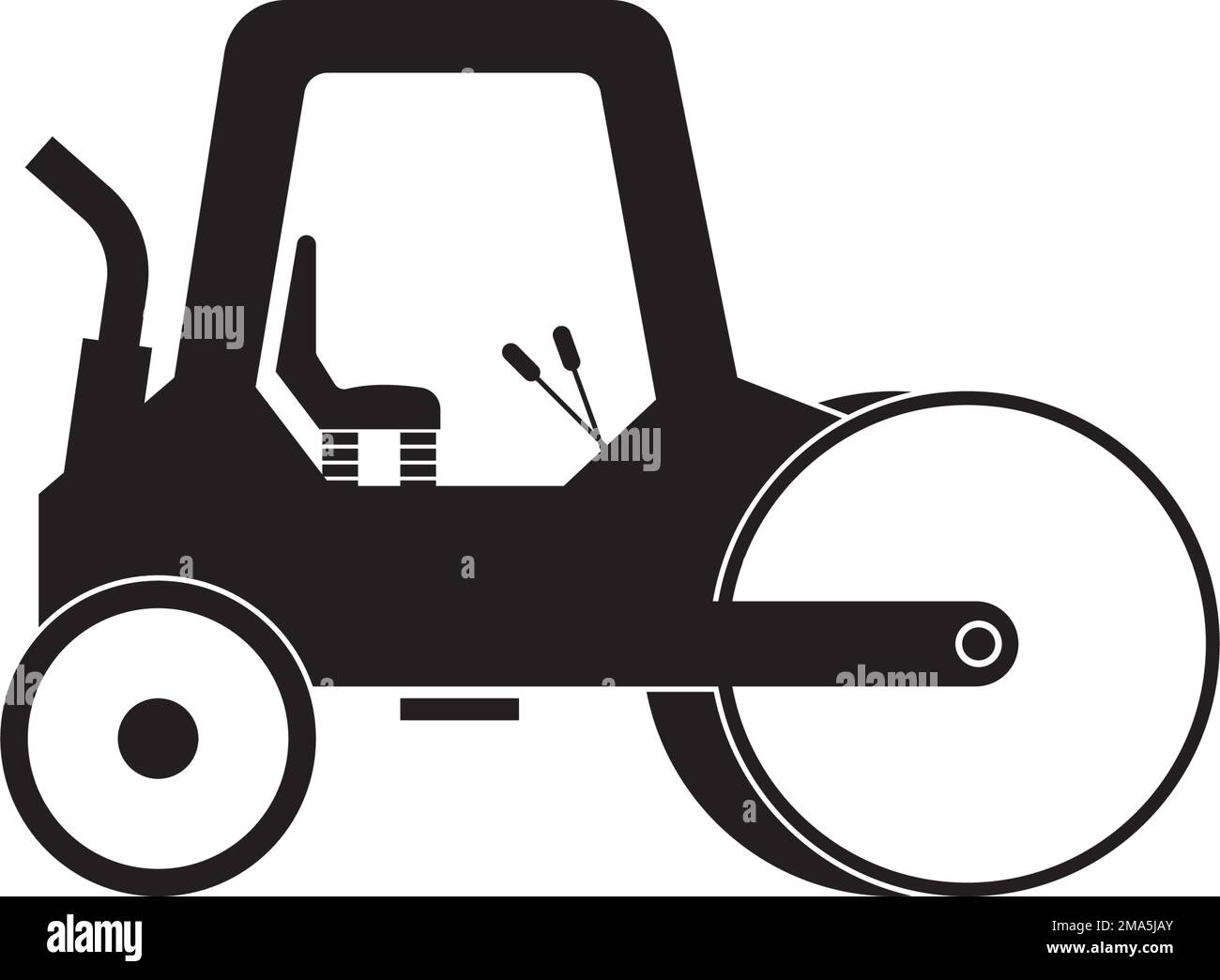 heavy equipment or asphalt road compactor vehicle icon. vector ...