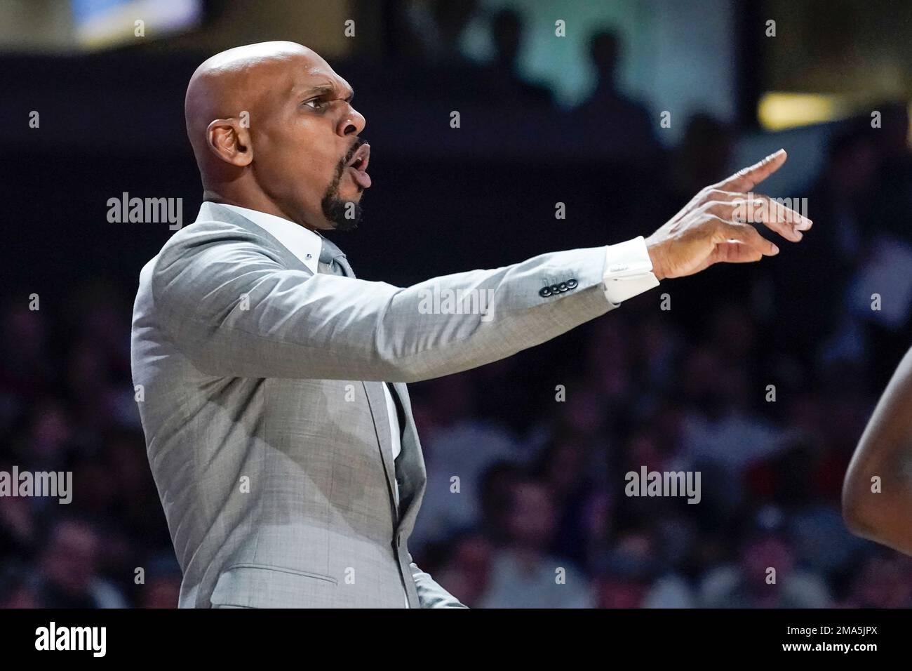FILE — Vanderbilt head coach Jerry Stackhouse directs his players in ...