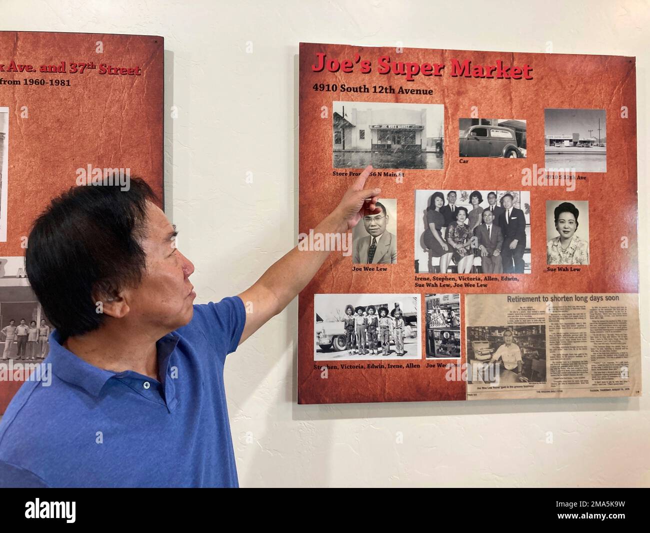Allen Lew points to a display board at the Tucson Chinese Cultural ...