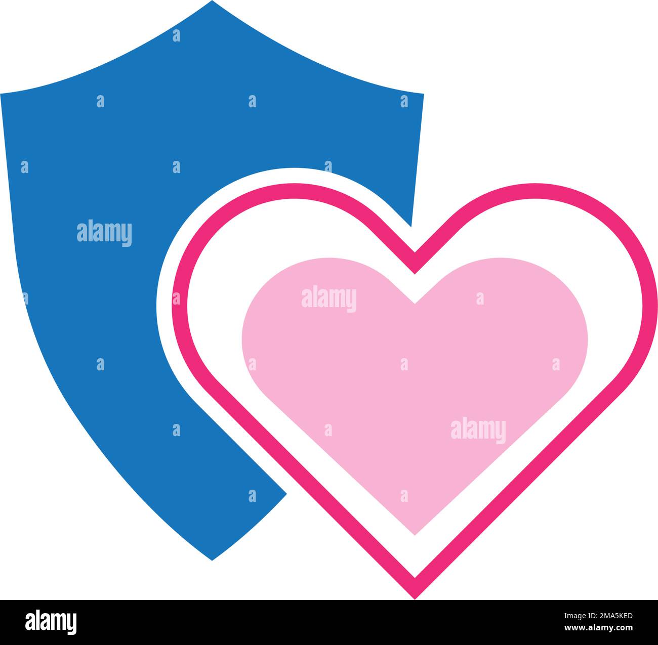 shield and love logo. vector illustration template design Stock Vector ...