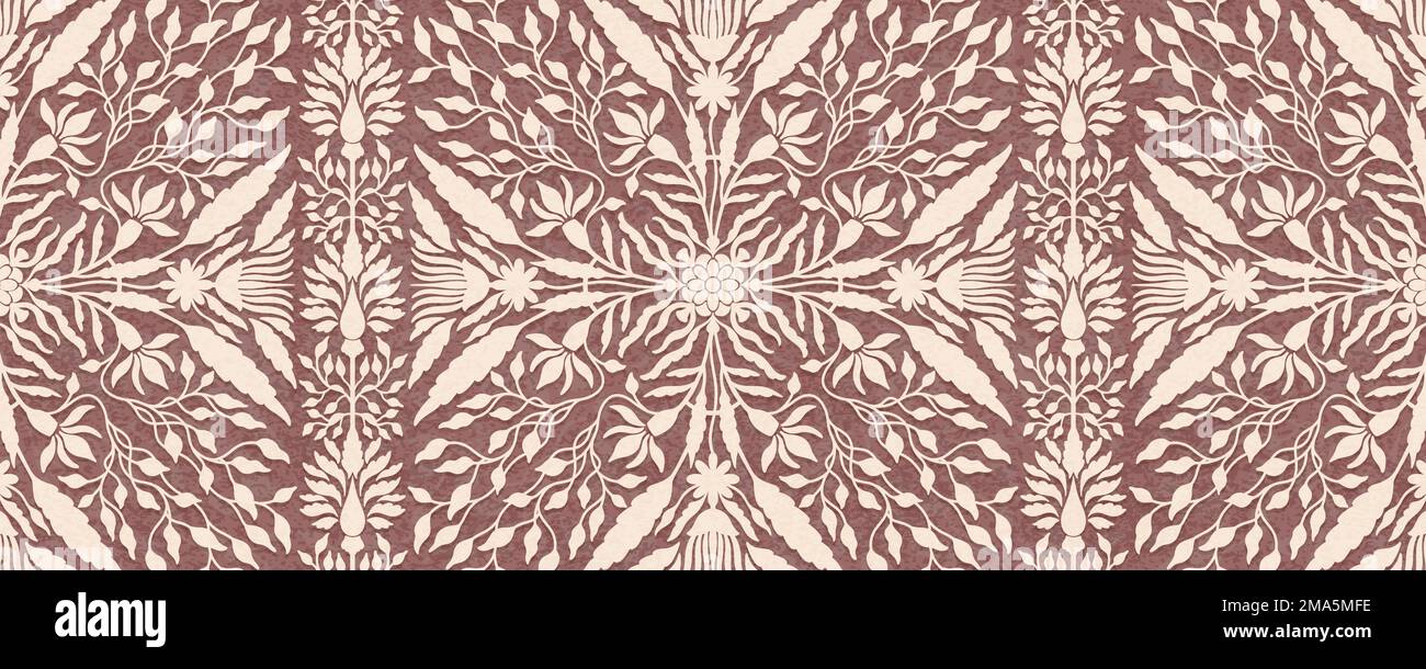 Traditional historical ethnic Mughal Indian ornament. Floral natural ...