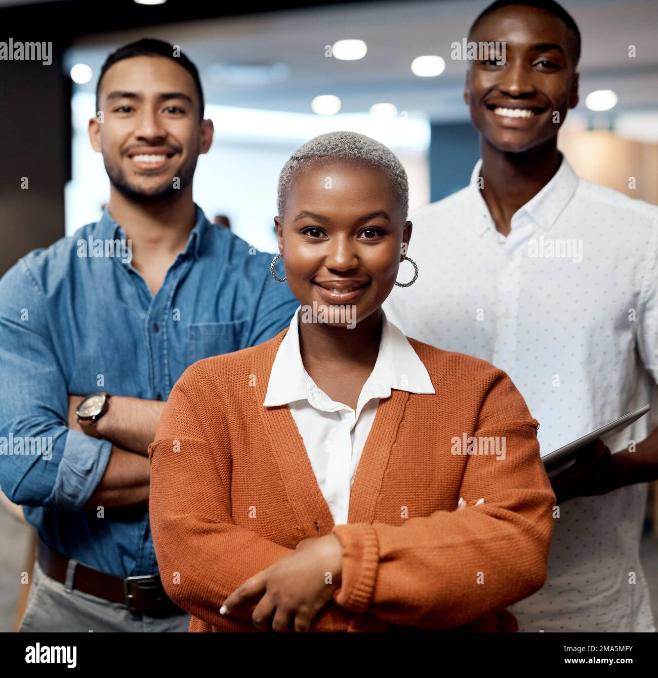 Make no mistake, we mean business. Portrait of a group of confident ...