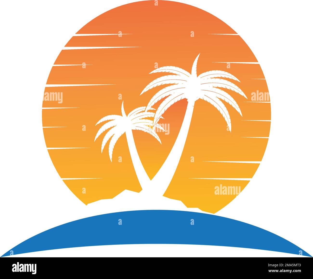 Palm Tree Summer Logo Template Vector Illustration Stock Vector Image
