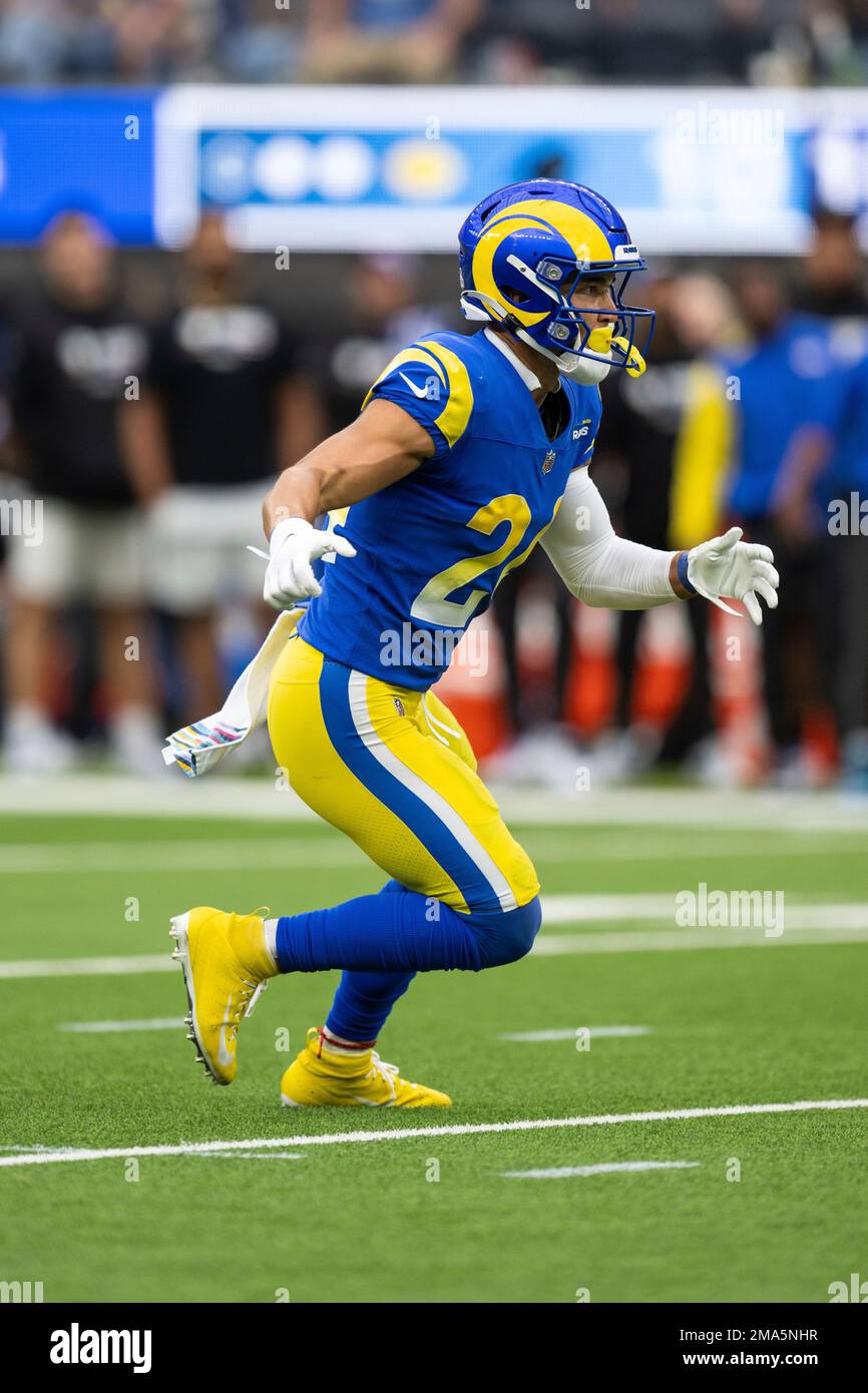Los Angeles Rams safety Taylor Rapp (24) runs during an NFL football ...