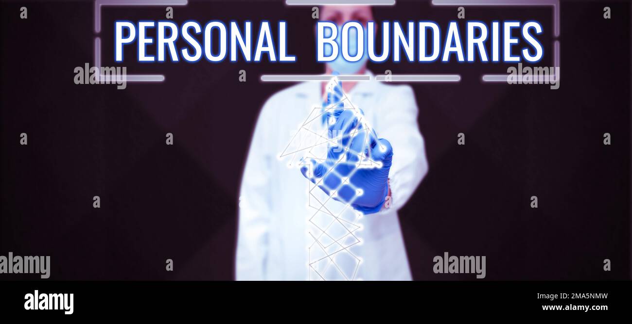 Text sign showing Personal Boundaries. Business concept something that ...
