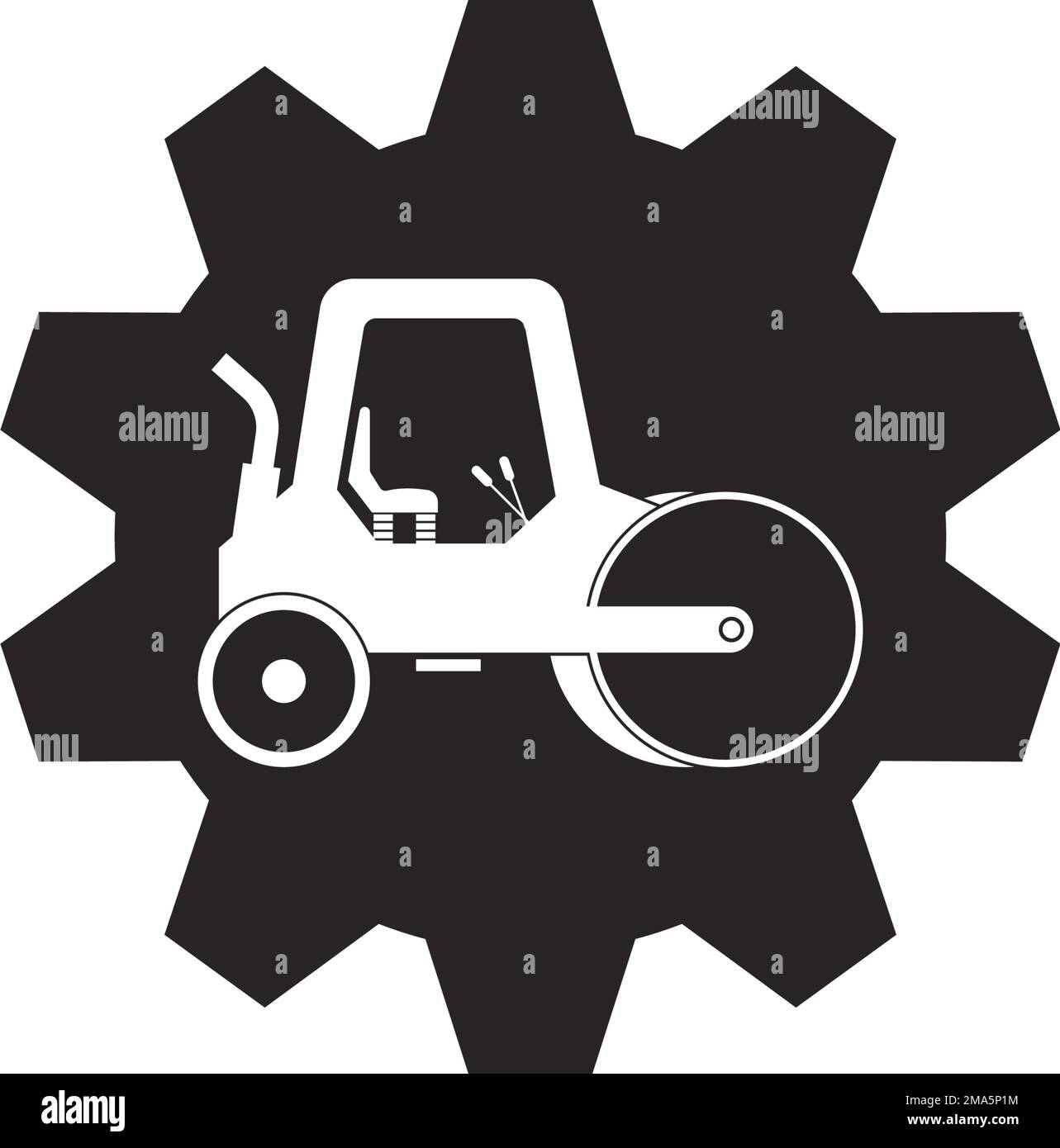 heavy equipment or asphalt road compactor vehicle icon. vector ...