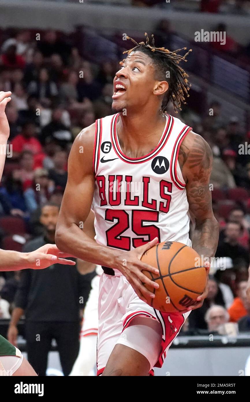 Chicago Bulls' Dalen Terry drives to the basket during an NBA preseason ...