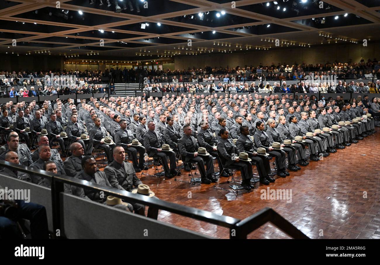 New York State Police graduates sit during for their graduation ...