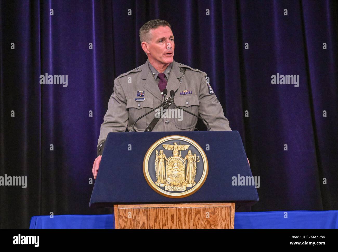Acting Superintendent StevenNigrelli, speaks during a New York State ...