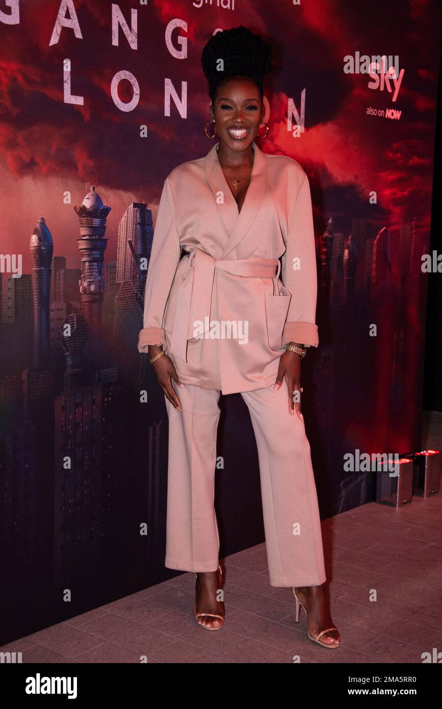 Bisi Akins poses for photographers upon arrival for the premiere of the ...