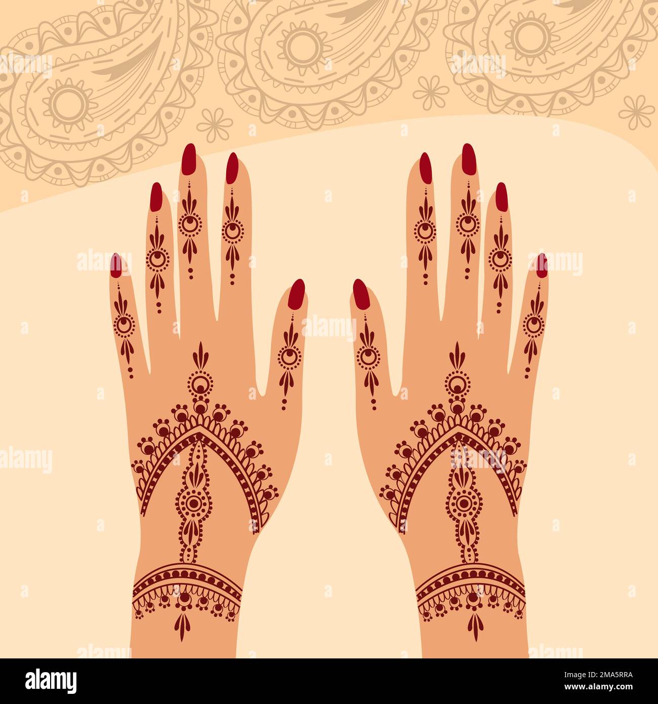 Floral Henna Mehndi Vector Hand Illustration Design, Henna Hands Vector ...