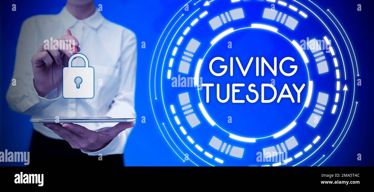 Text showing inspiration Giving Tuesday. Business approach ...