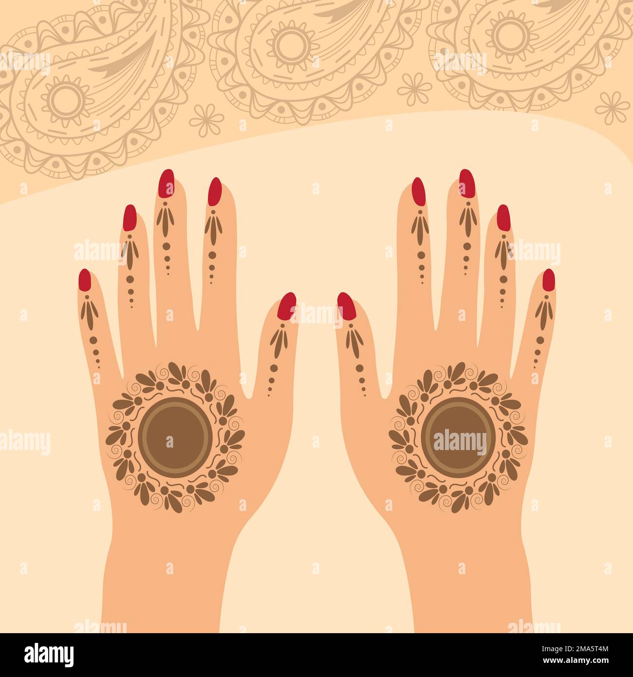 Floral Henna Mehndi Vector Hand Illustration Design, Henna Hands Vector ...