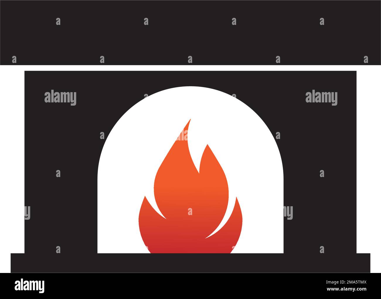 fireplace icon vector illustration symbol design Stock Vector Image ...