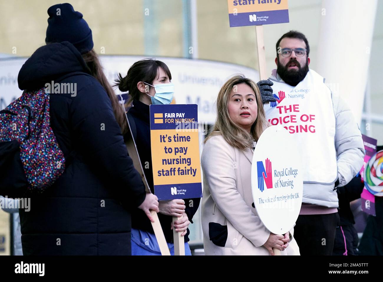 RCN members on the picket line outside University College Hospital ...