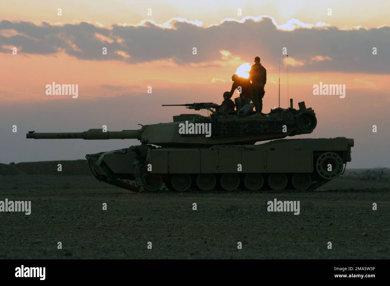 A US Marine Corps (USMC) M1A1 Abrams Main Battle Tank (MBT), assigned ...