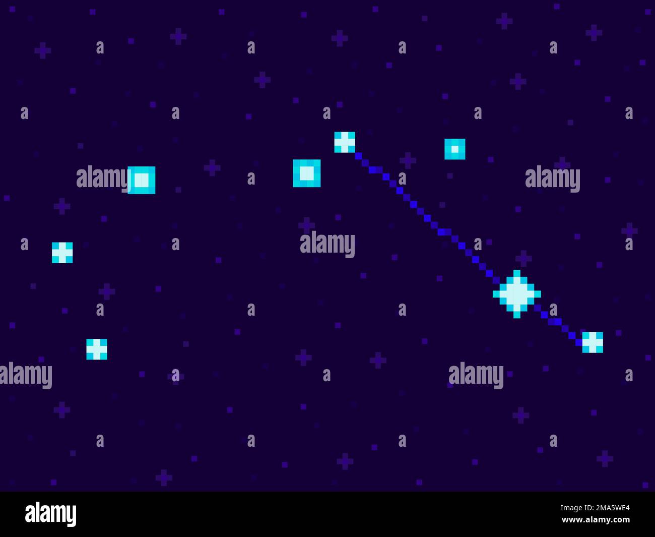 Pyxis constellation in pixel art style. 8-bit stars in the night sky in ...