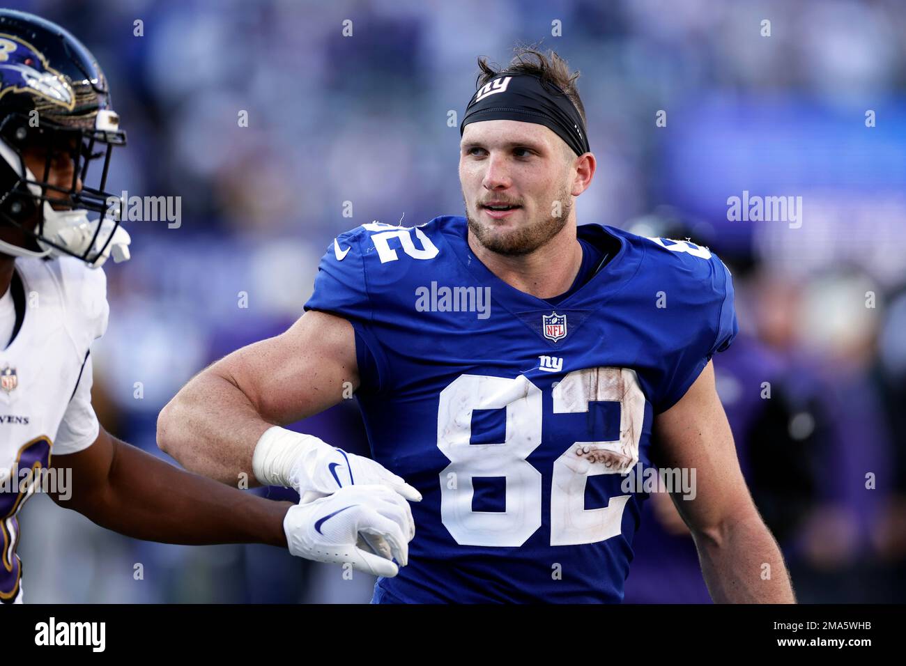 New York Giants tight end Daniel Bellinger (82) after an NFL football ...