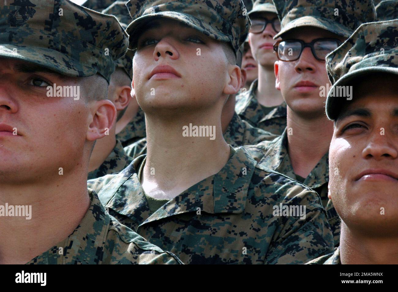 US Marine Corps (USMC) Recruits photographed while observing the Annual ...