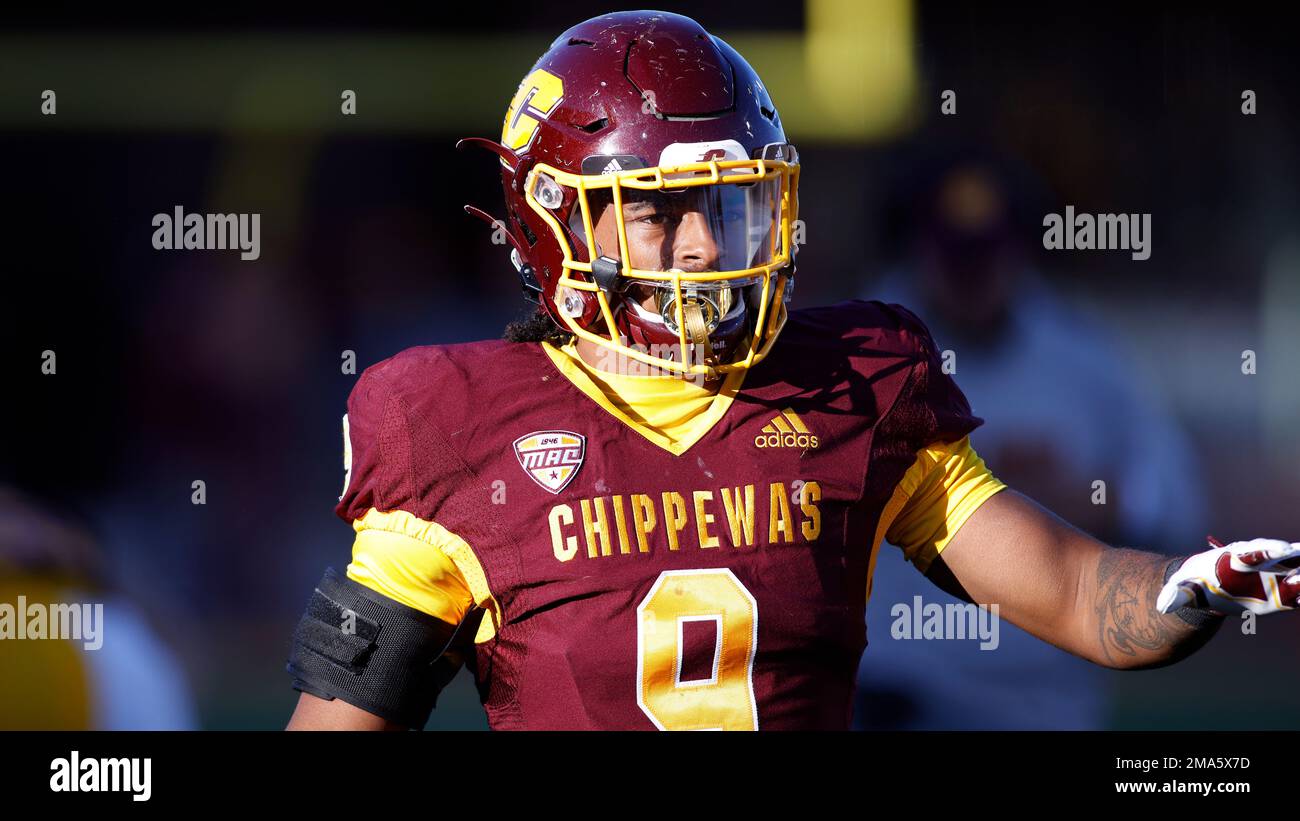 Central Michigan's Marion Lukes plays during an NCAA Football game on ...