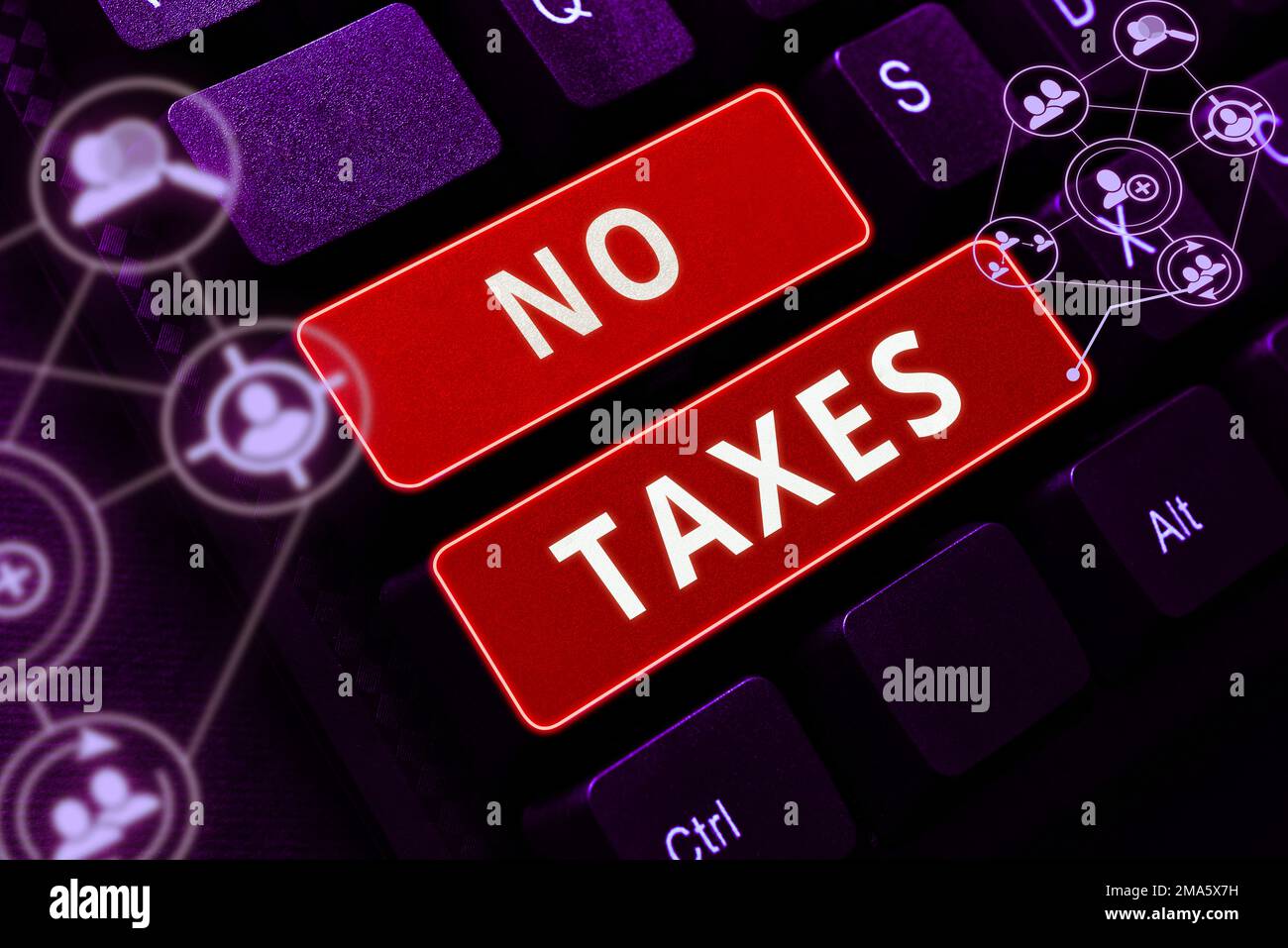Sign displaying No Taxes. Business idea certain types of goods and ...