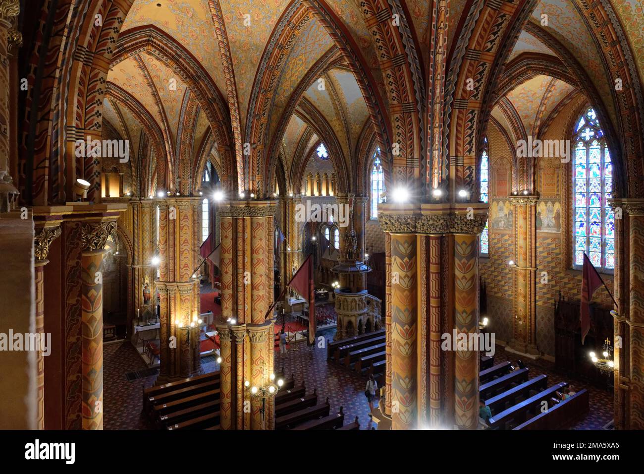 Matthias Church, interior view, Buda, Budapest, Hungary Stock Photo - Alamy