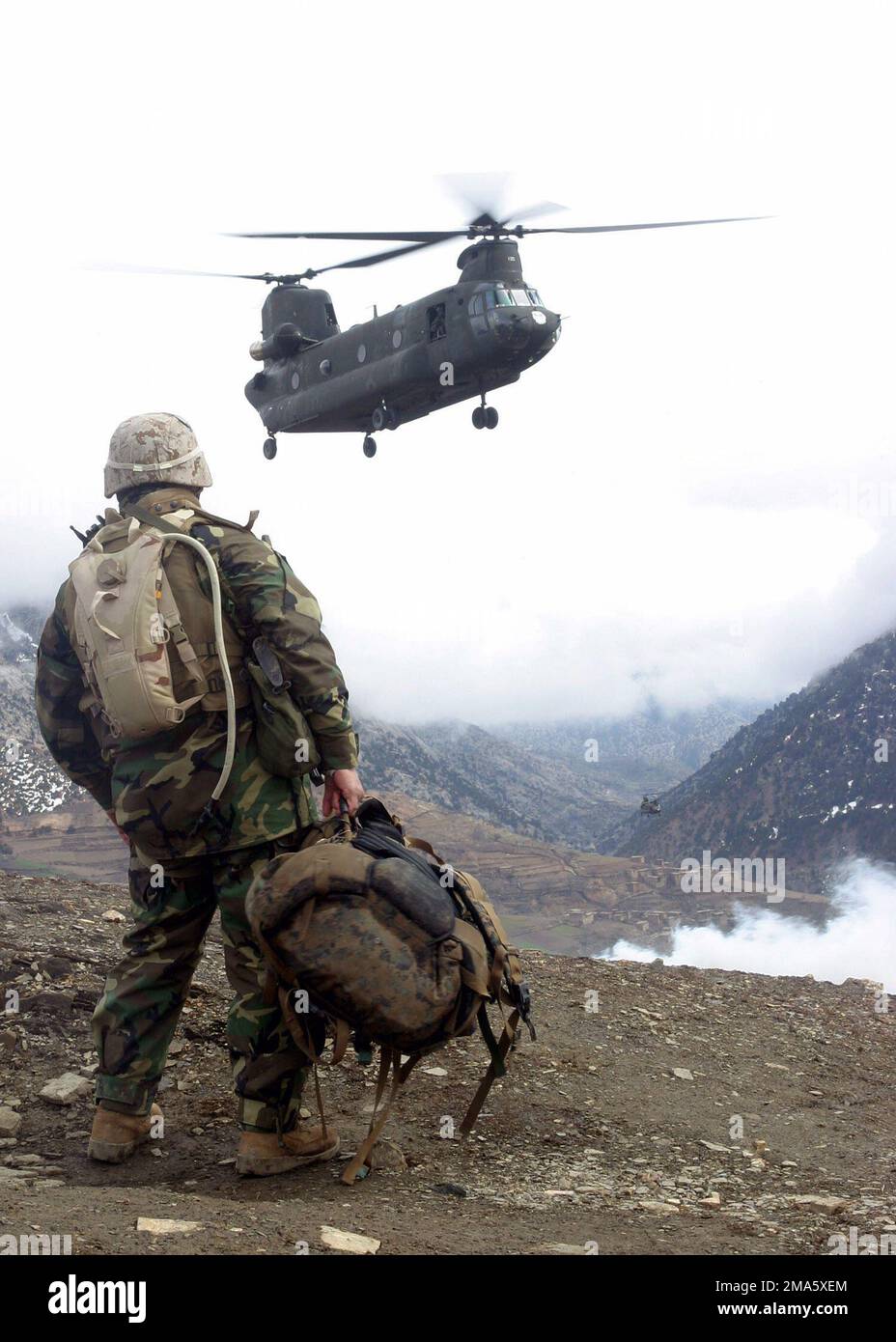 US Marine Corps (USMC) First Sergeant (1SGT) Vincent Santiago, assigned ...