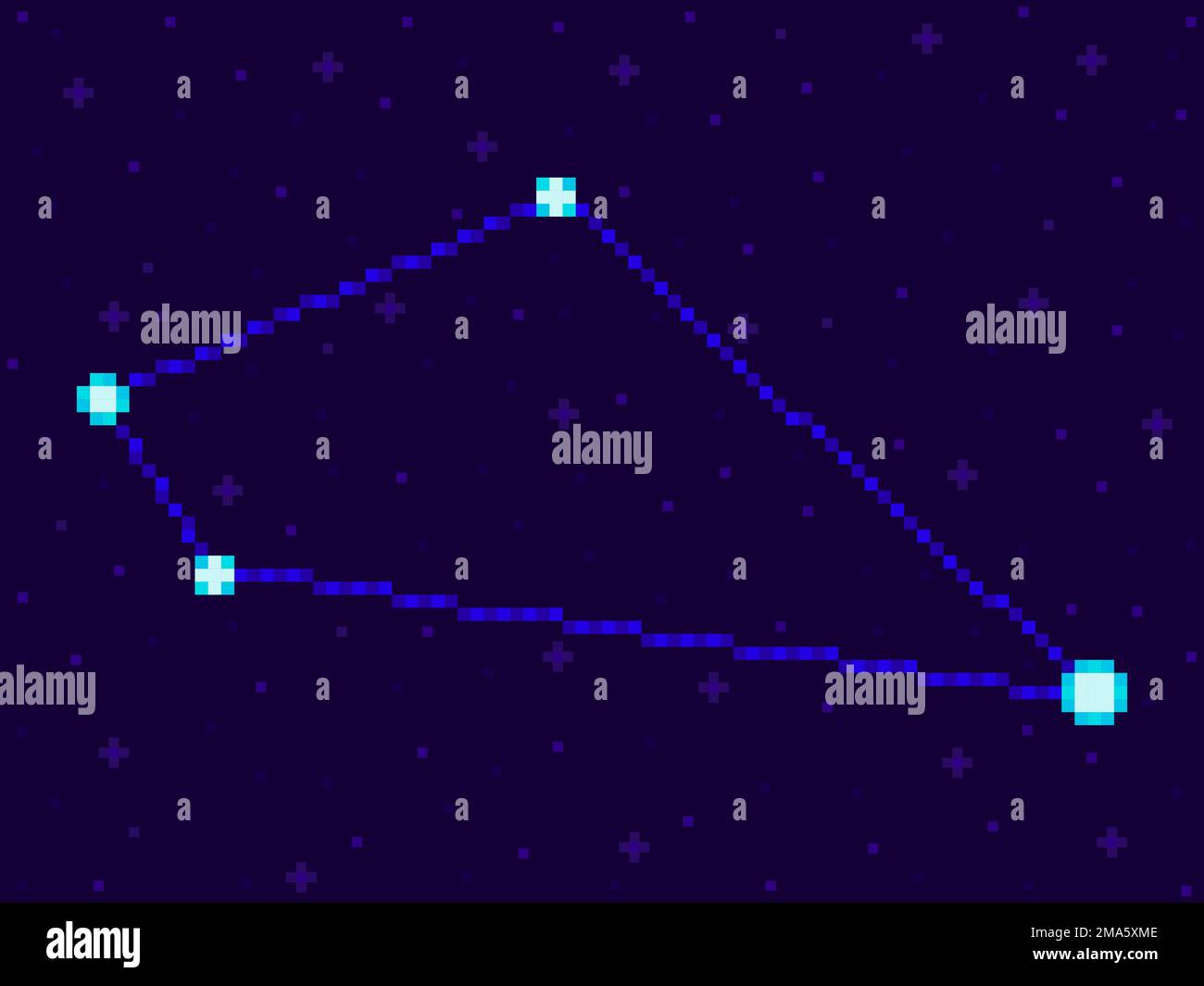 Sextans constellation in pixel art style. 8-bit stars in the night sky ... Sextans constellation in pixel art style. 8-bit stars in the night sky ...