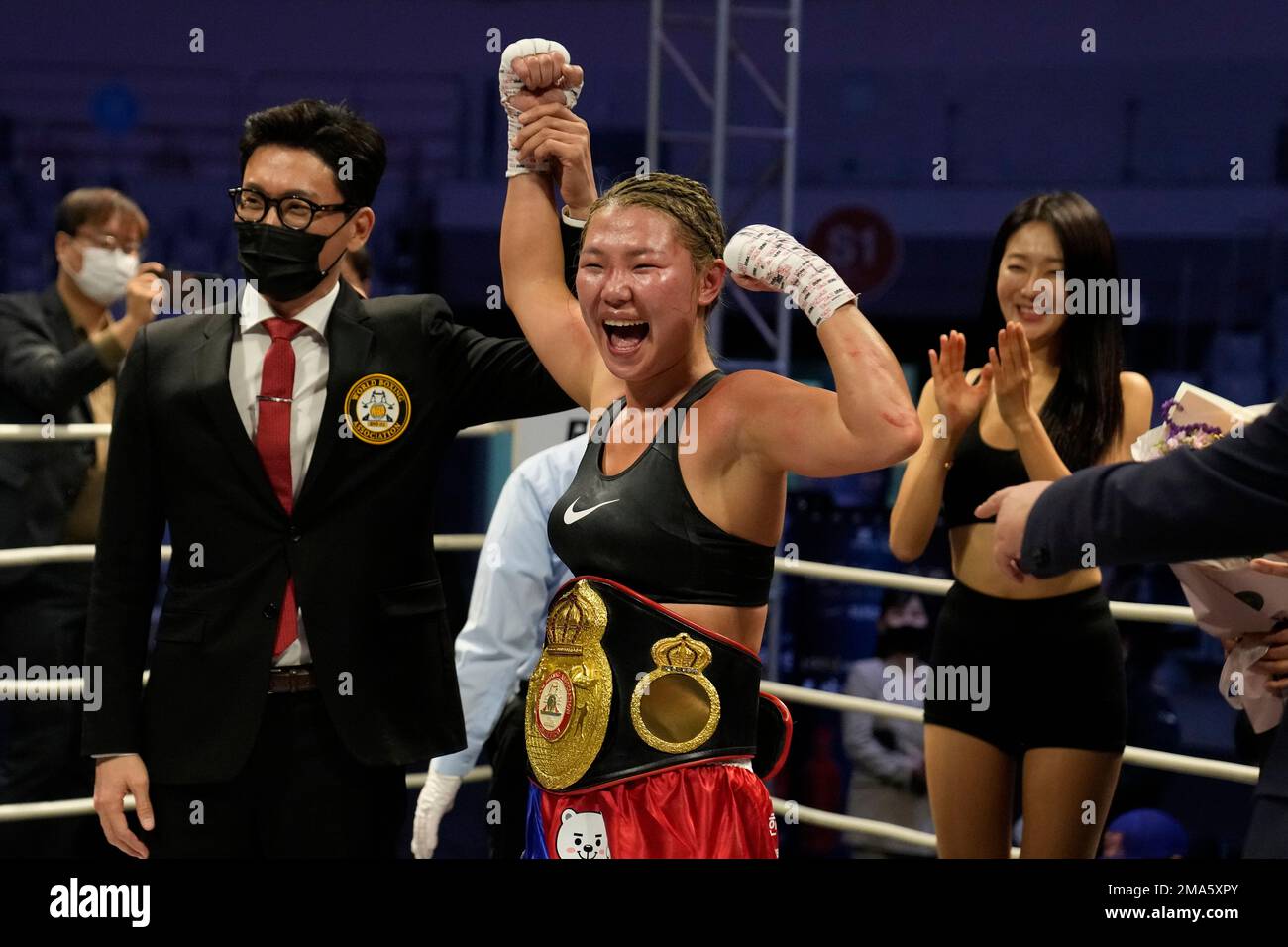 South Korean champion Choi Hyunmi, a former North Korean defector ...