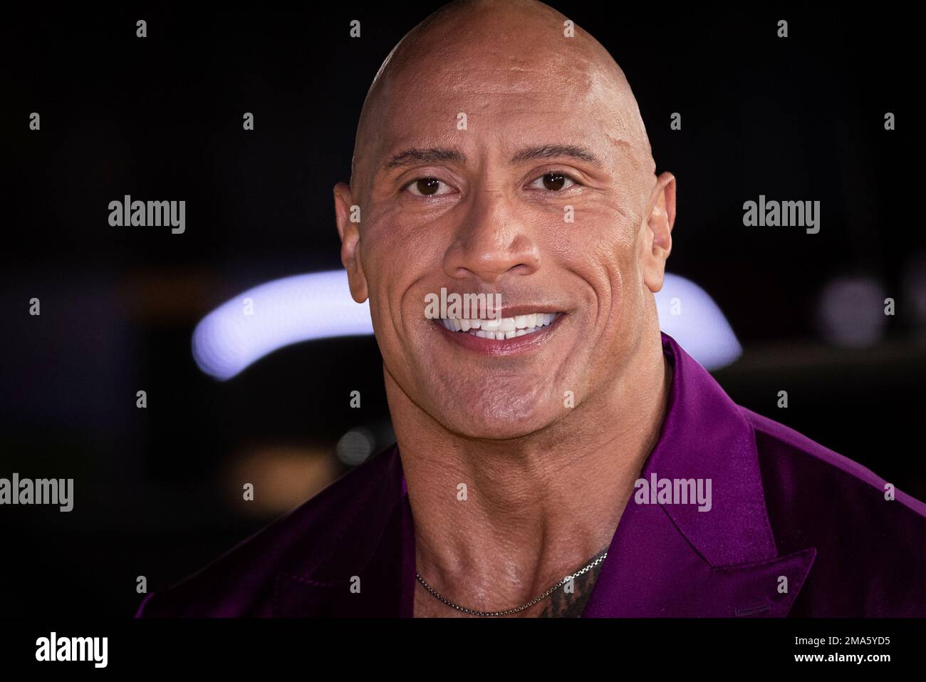 Dwayne Johnson a.k.a. The Rock poses for photographers upon arrival for ...