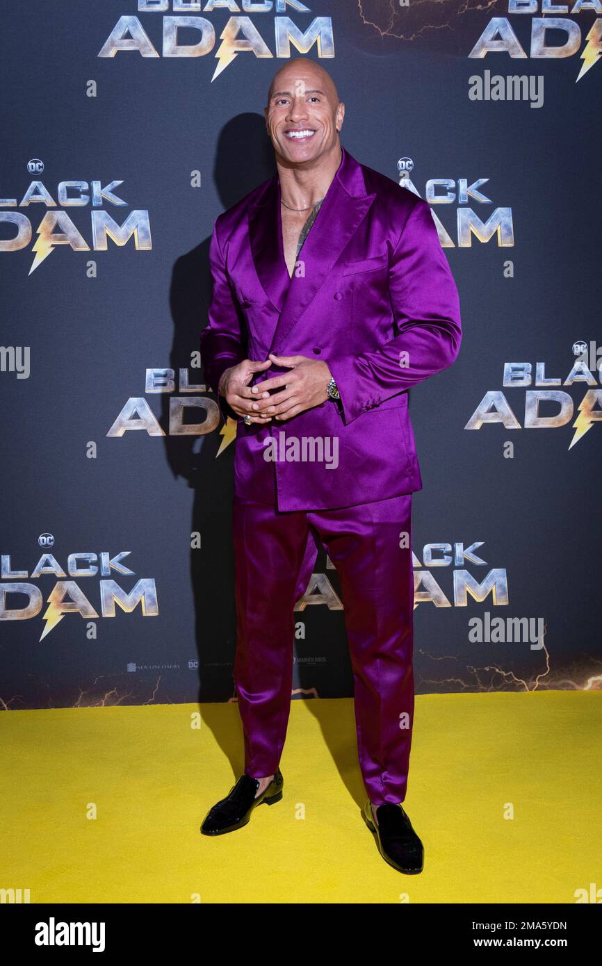 Dwayne Johnson a.k.a. The Rock poses for photographers upon arrival for ...
