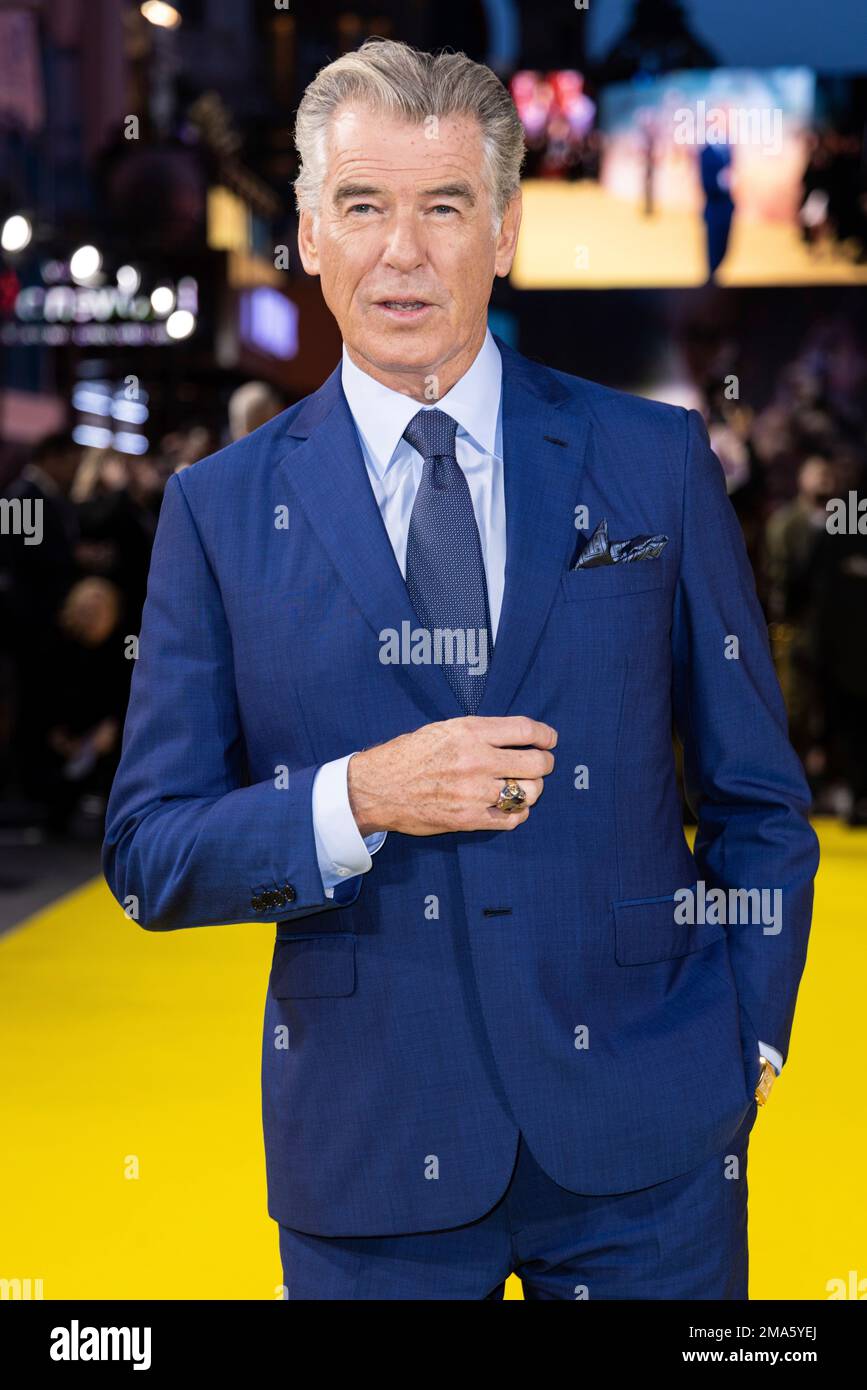 Pierce Brosnan poses for photographers upon arrival for the premiere of ...