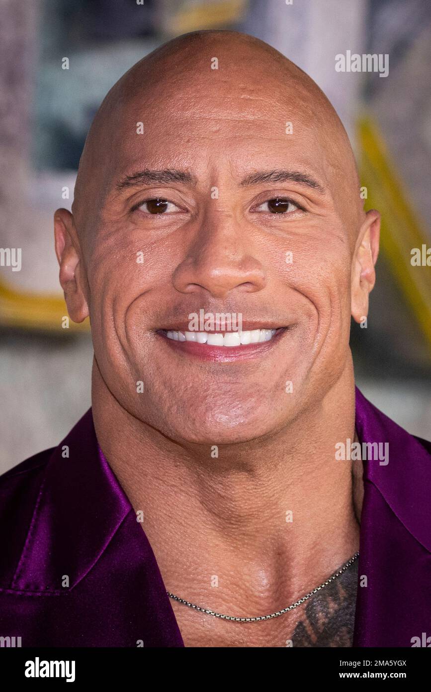 Dwayne Johnson a.k.a. The Rock poses for photographers upon arrival for ...